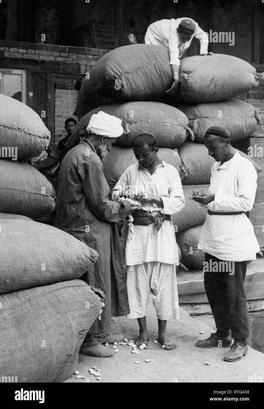 asia, cocoons market, 1940 Stock Photo - Alamy