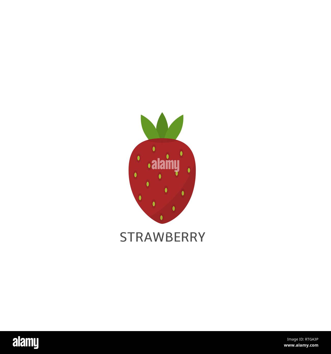 Strawberry. Red ripe Strawberry icon isolated over white background ...