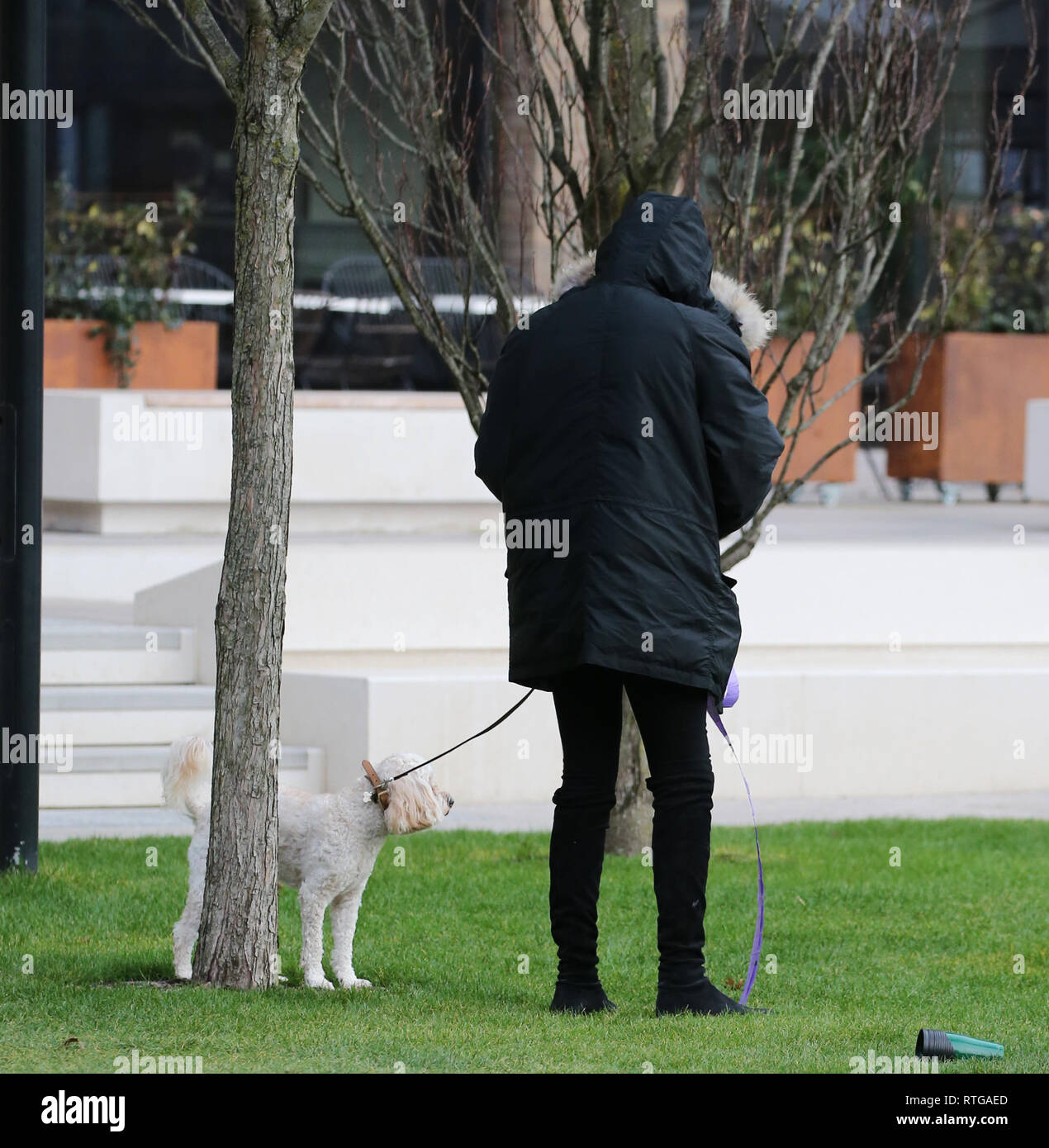 Penny Lancaster walking her dog outside ITV Studios Featuring: Penny ...