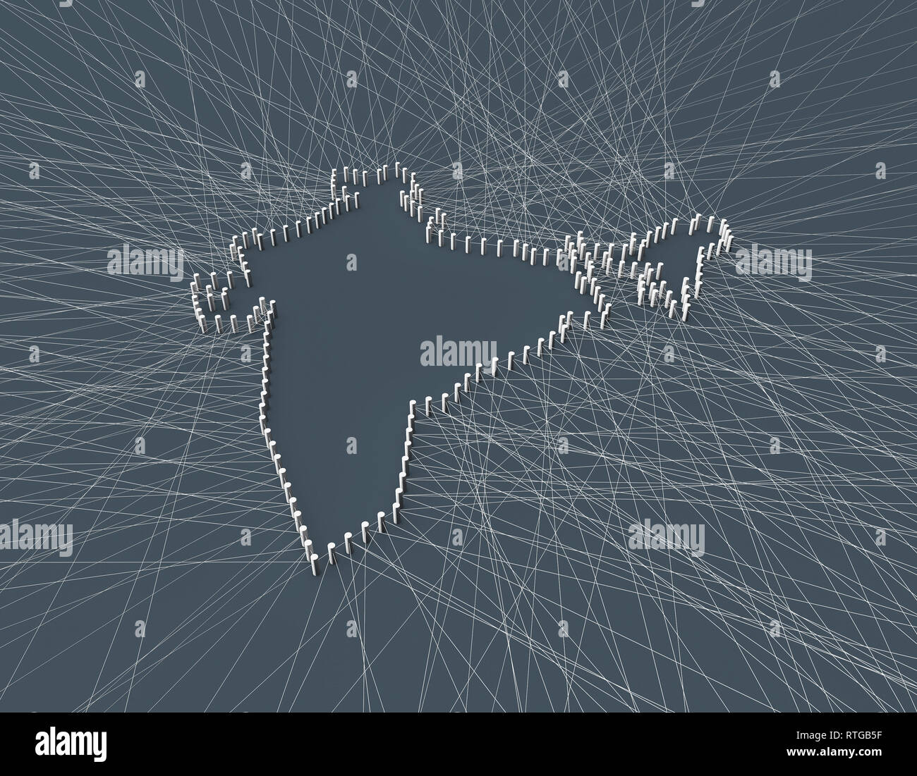 India map composed of lines, technology network communication Stock ...