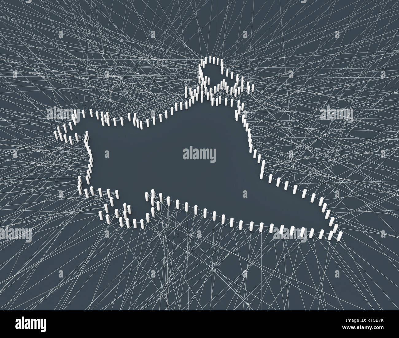 India map composed of lines, technology network communication Stock ...