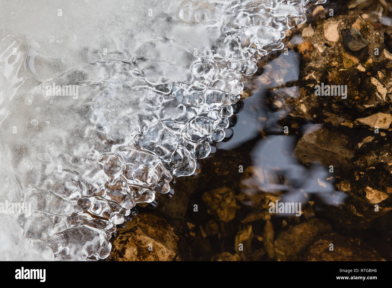 Spring melting of ice and the flow of water Stock Photo - Alamy