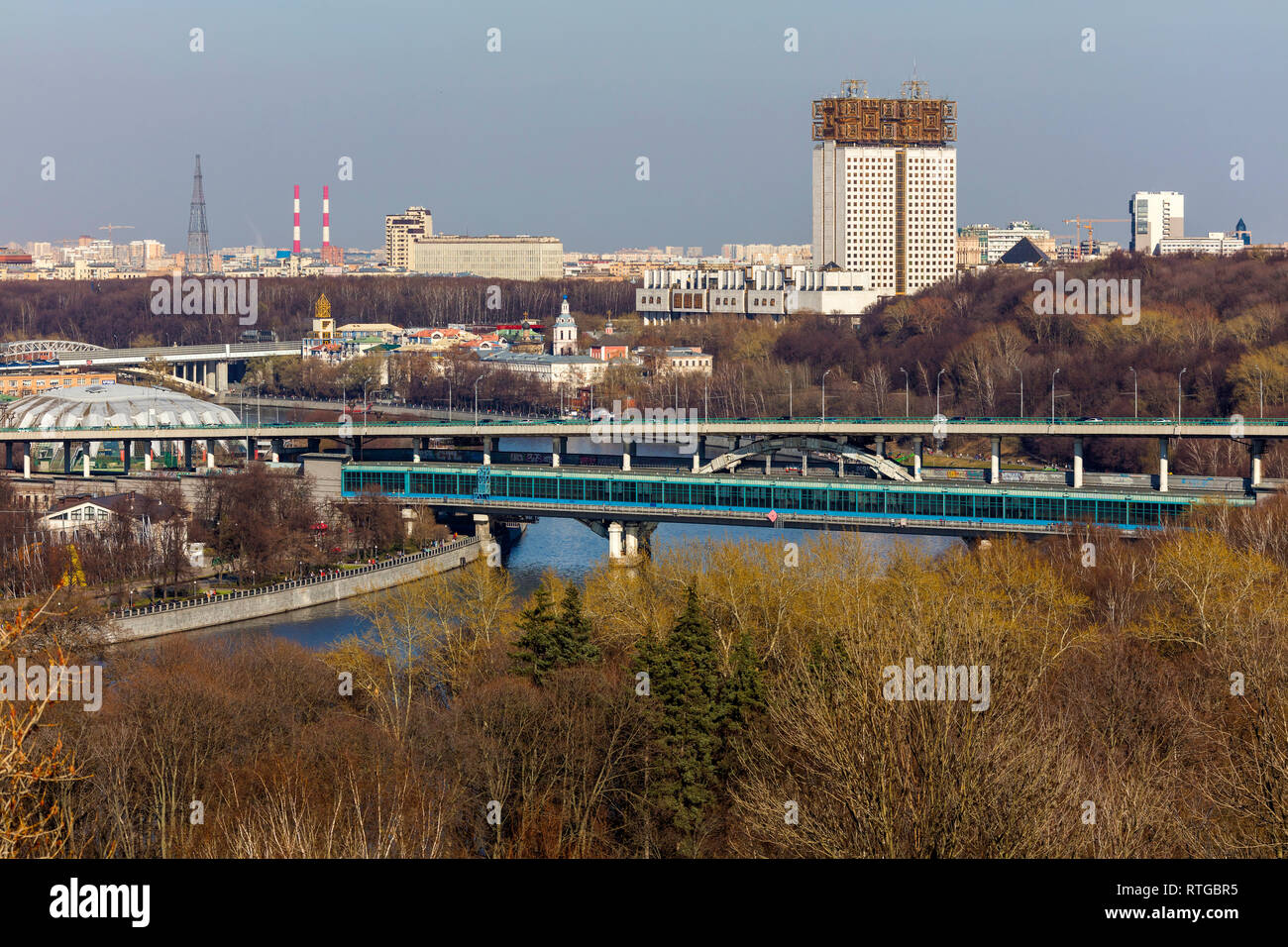Cityscape from Sparrow Hills, Moscow, Russia Stock Photo - Alamy