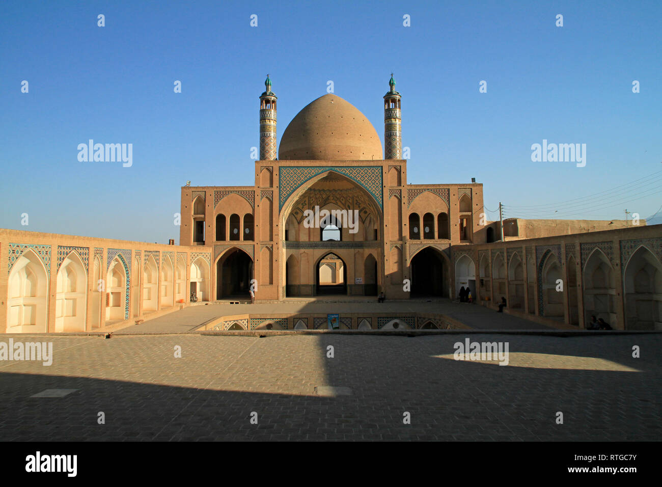 Kashan, Iran - June 14, 2018: The blue sky stands out against the sand ...