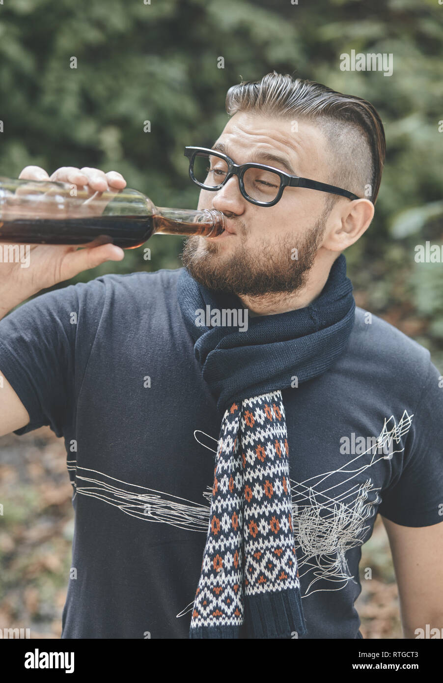 Drunk young people. (alcoholism, pain, pity, hopelessness, social ...