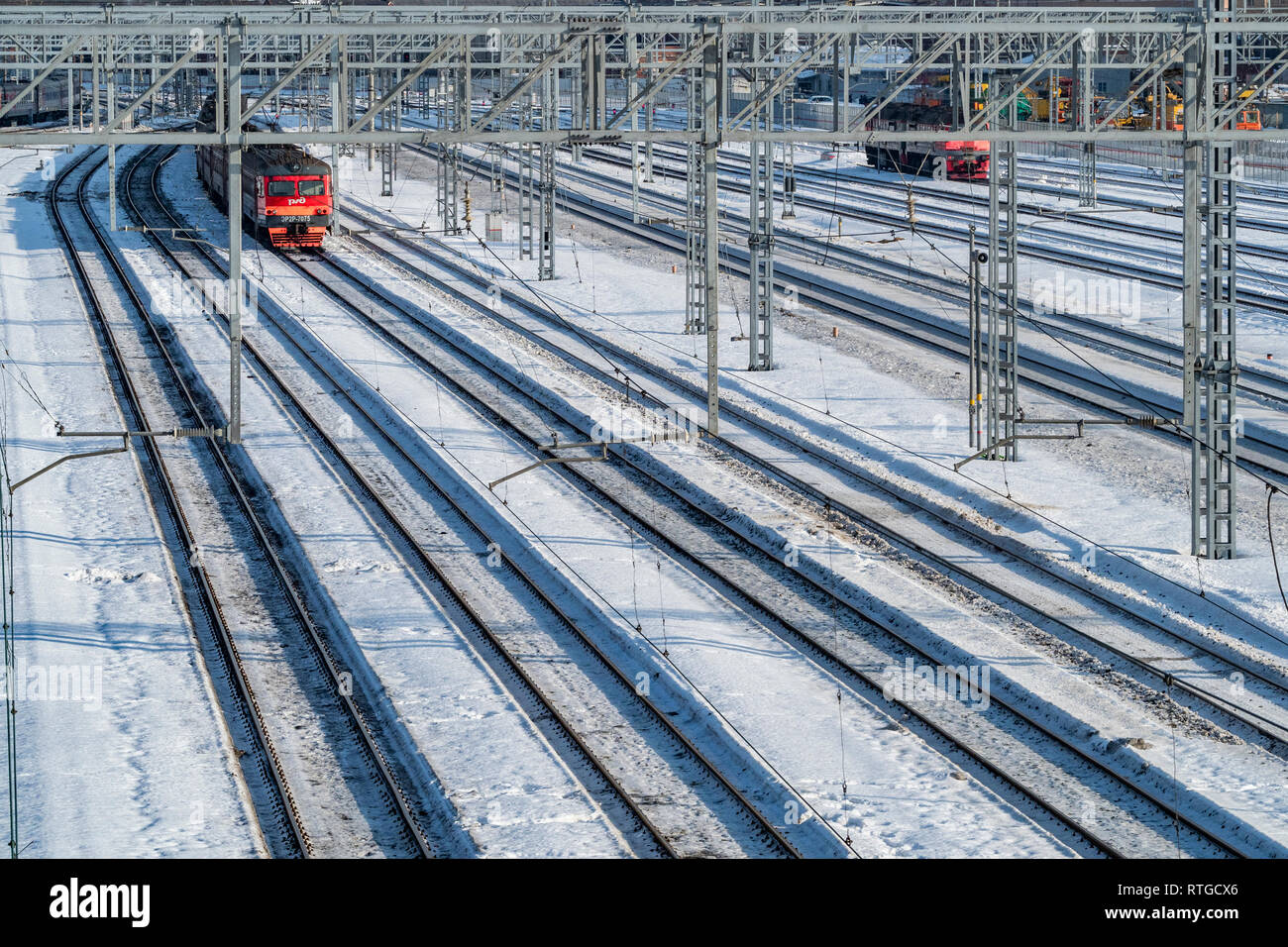 Russia, Moscow. Railway lines Stock Photo - Alamy