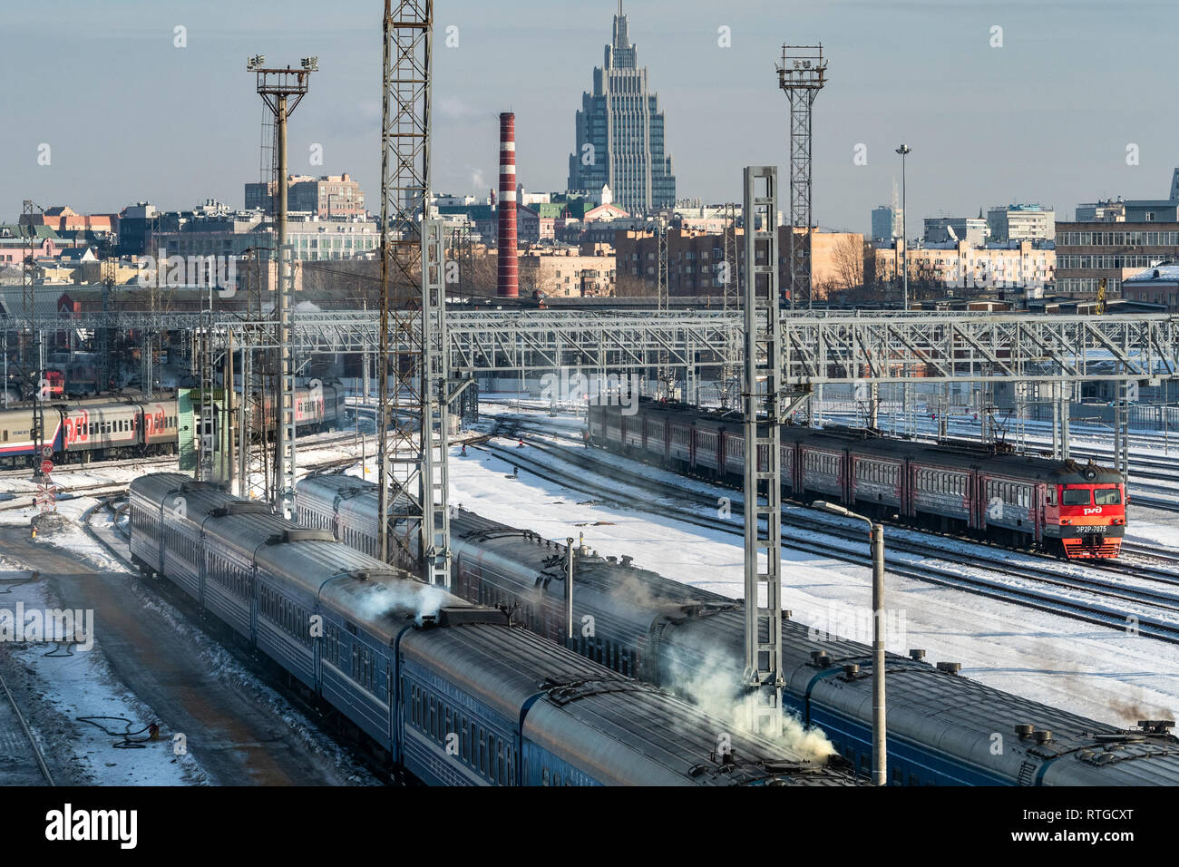 Russia, Moscow. Railway lines Stock Photo - Alamy