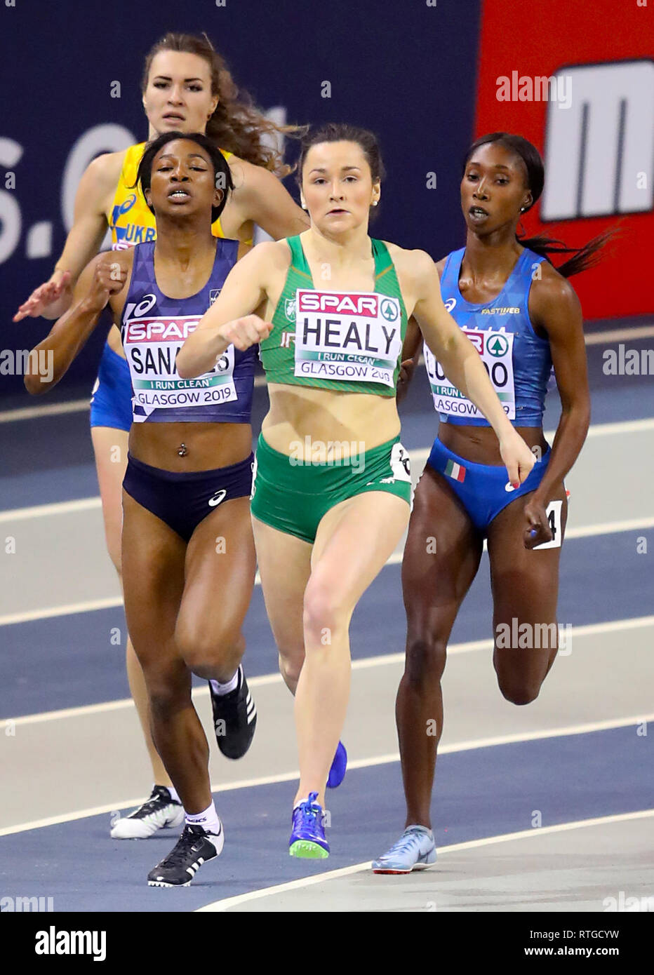 Ireland's Phil Healy competes in the Women's 400m Heat 3 during day one ...