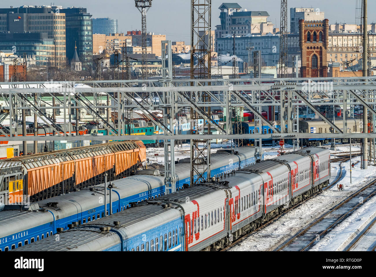 Russia, Moscow. Railway lines Stock Photo - Alamy