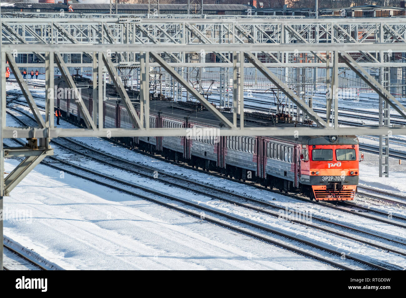 Russia, Moscow. Railway lines Stock Photo - Alamy