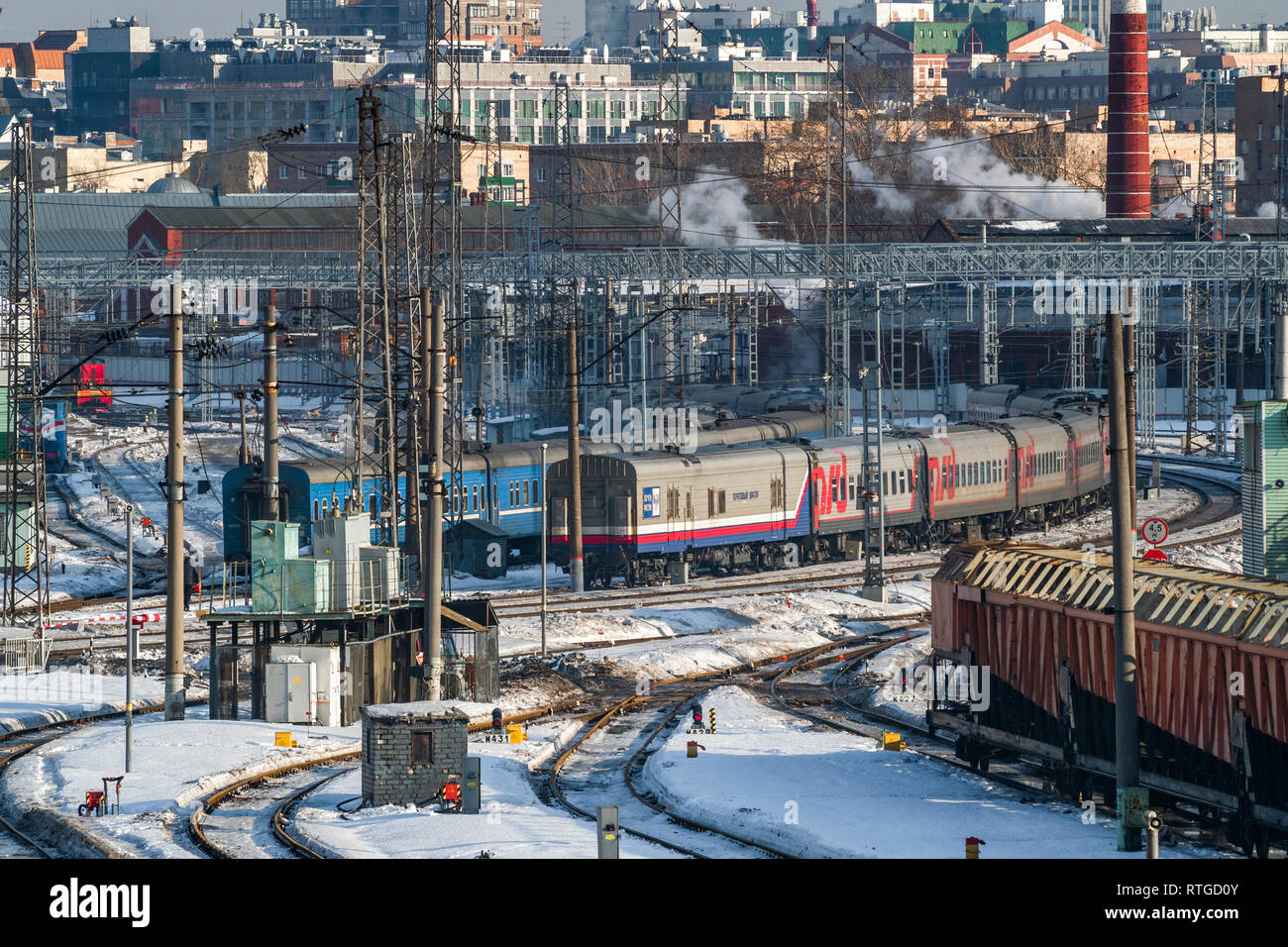 Russia, Moscow. Railway lines Stock Photo - Alamy