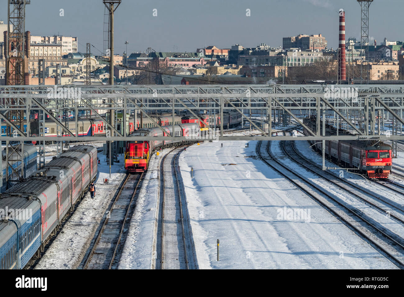 Russia, Moscow. Railway lines Stock Photo - Alamy