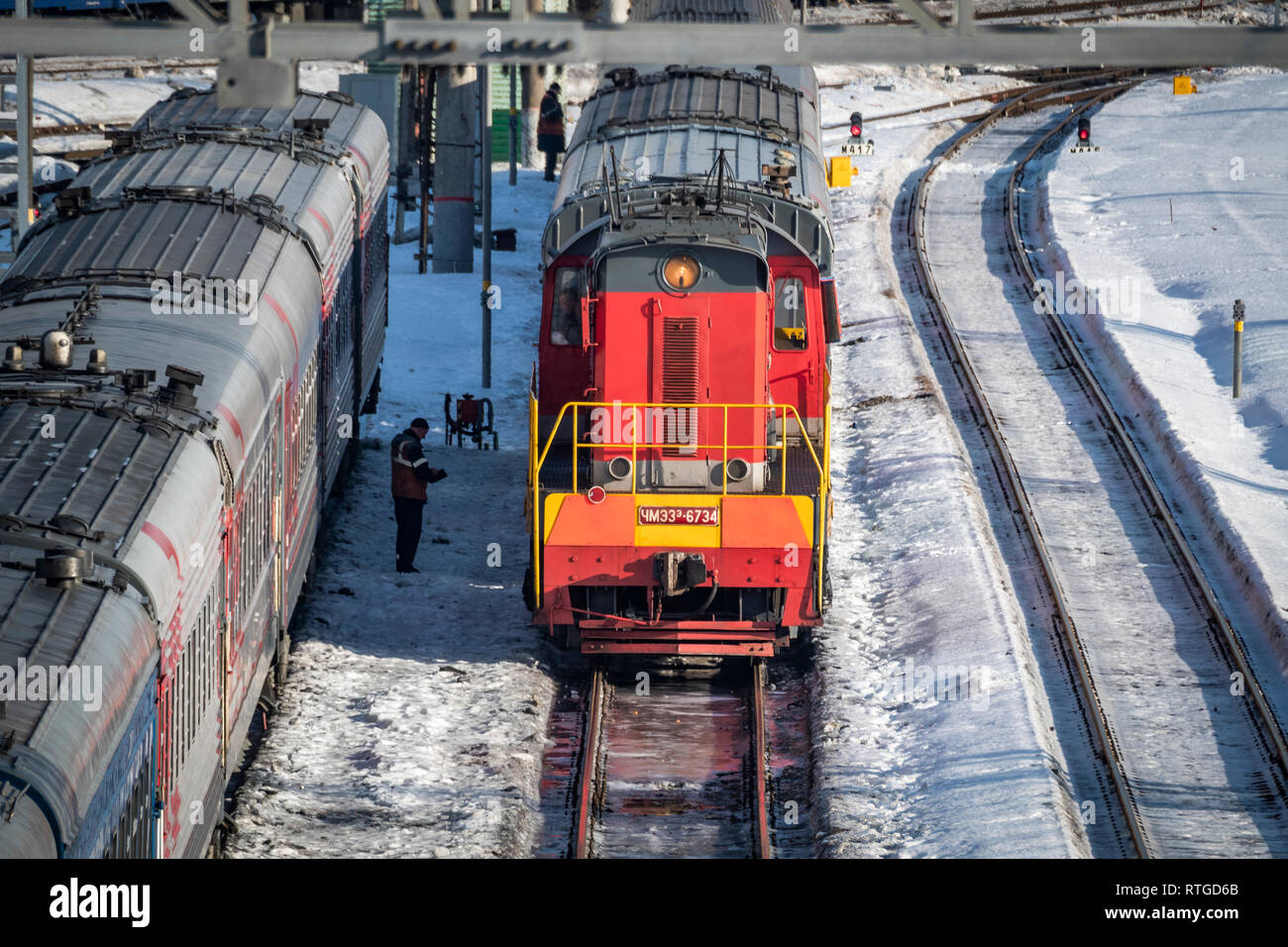 Russia, Moscow. Railway lines Stock Photo - Alamy