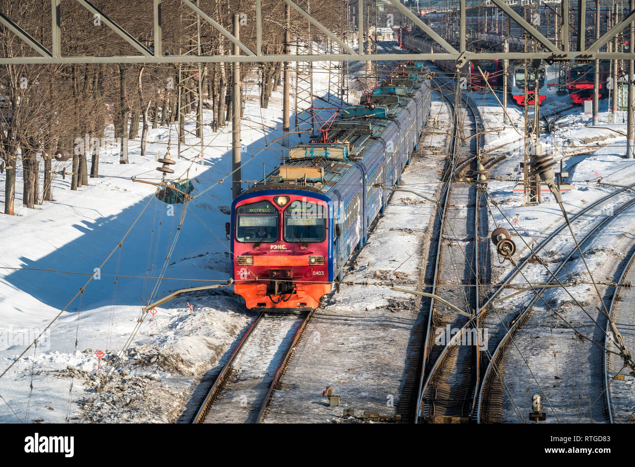 Russia, Moscow. Railway lines Stock Photo - Alamy