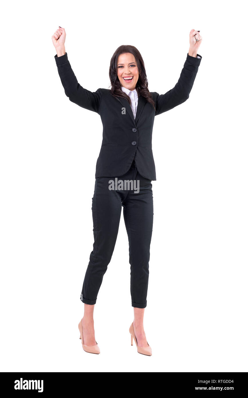 Excited business woman in Cut Out Stock Images & Pictures - Alamy
