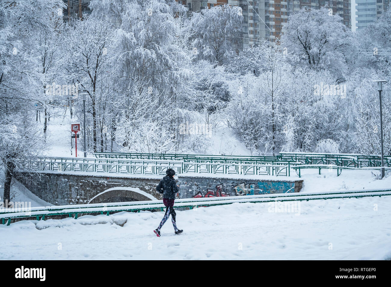 Heavy snowfall in Moscow, Russia Stock Photo - Alamy