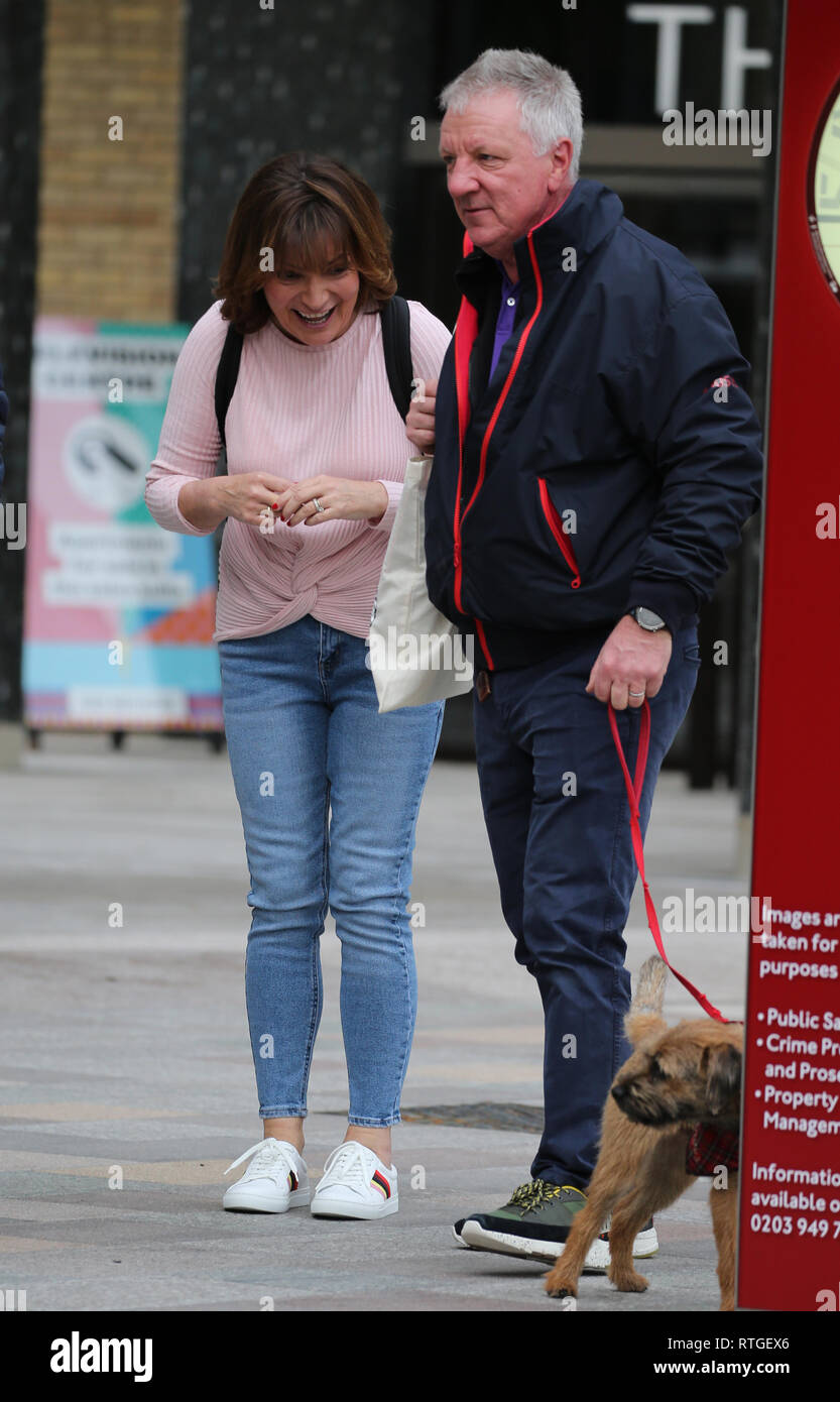 Lorraine Kelly and her husband Steve Smith outside ITV Studios ...
