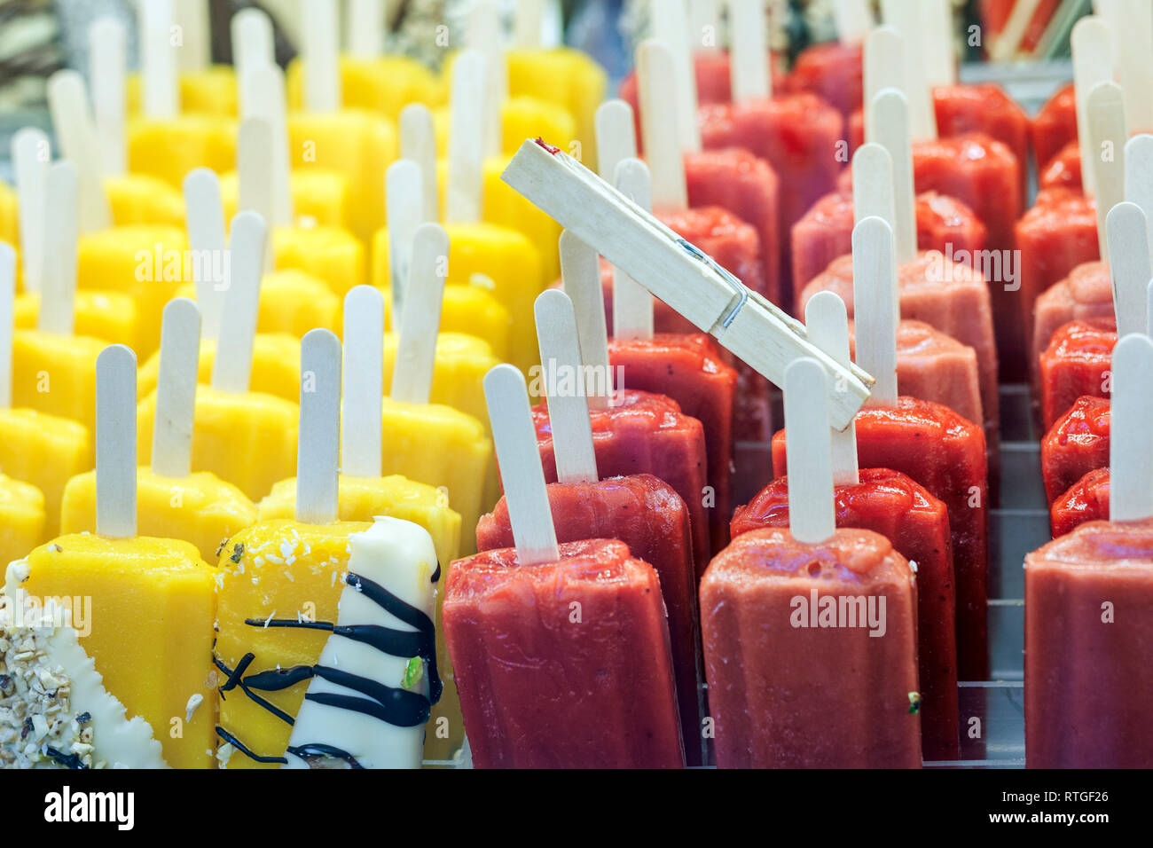 Italian ice cream gelato granita in cafe shop in Catania, Sicily, Italy ...