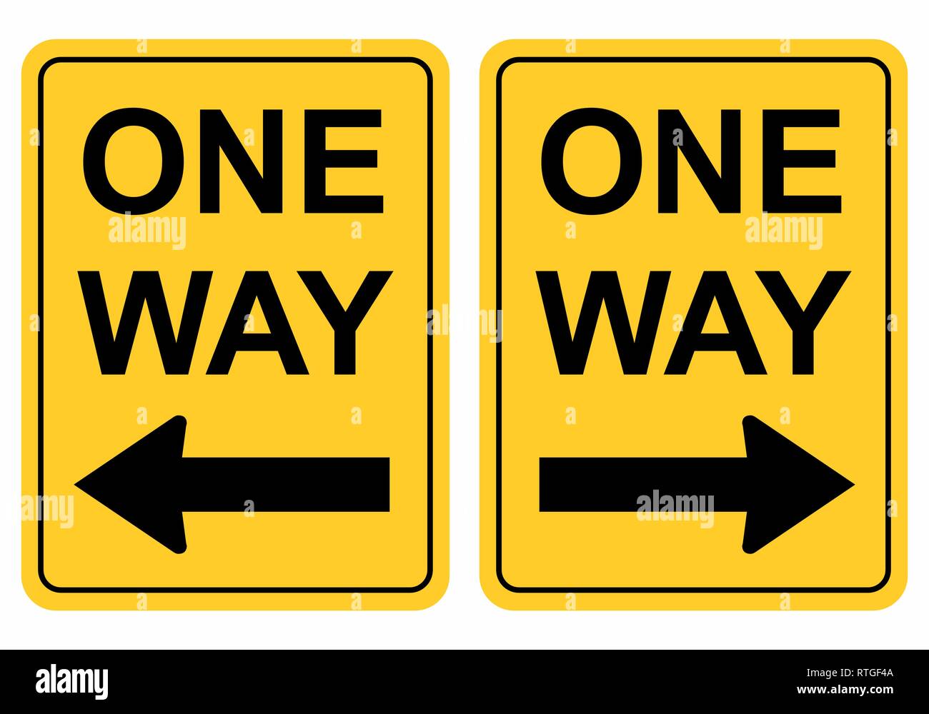 The One way traffic sign. Colorful illustration Stock Vector Image ...