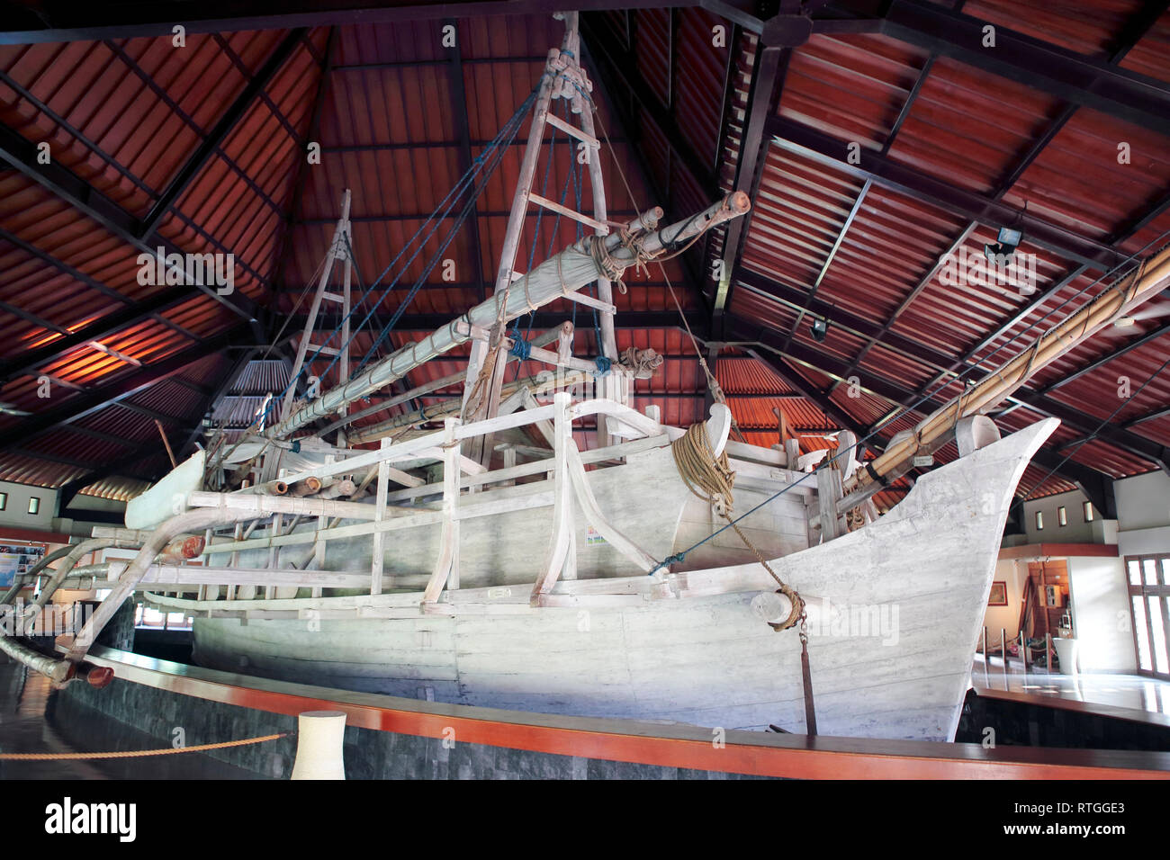 Museum of the ship Samudraraksa, Borobudur, near Magelang, Central Java ...