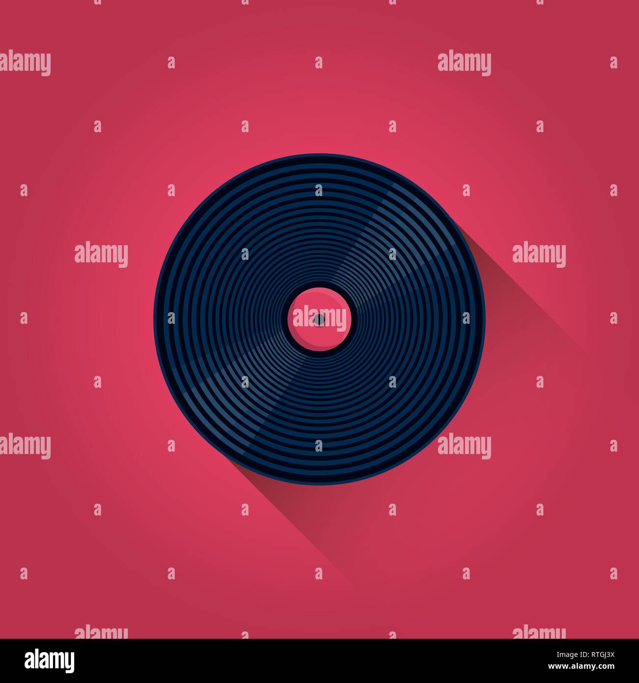 Record Player On Black Background Stock Vector Images - Alamy