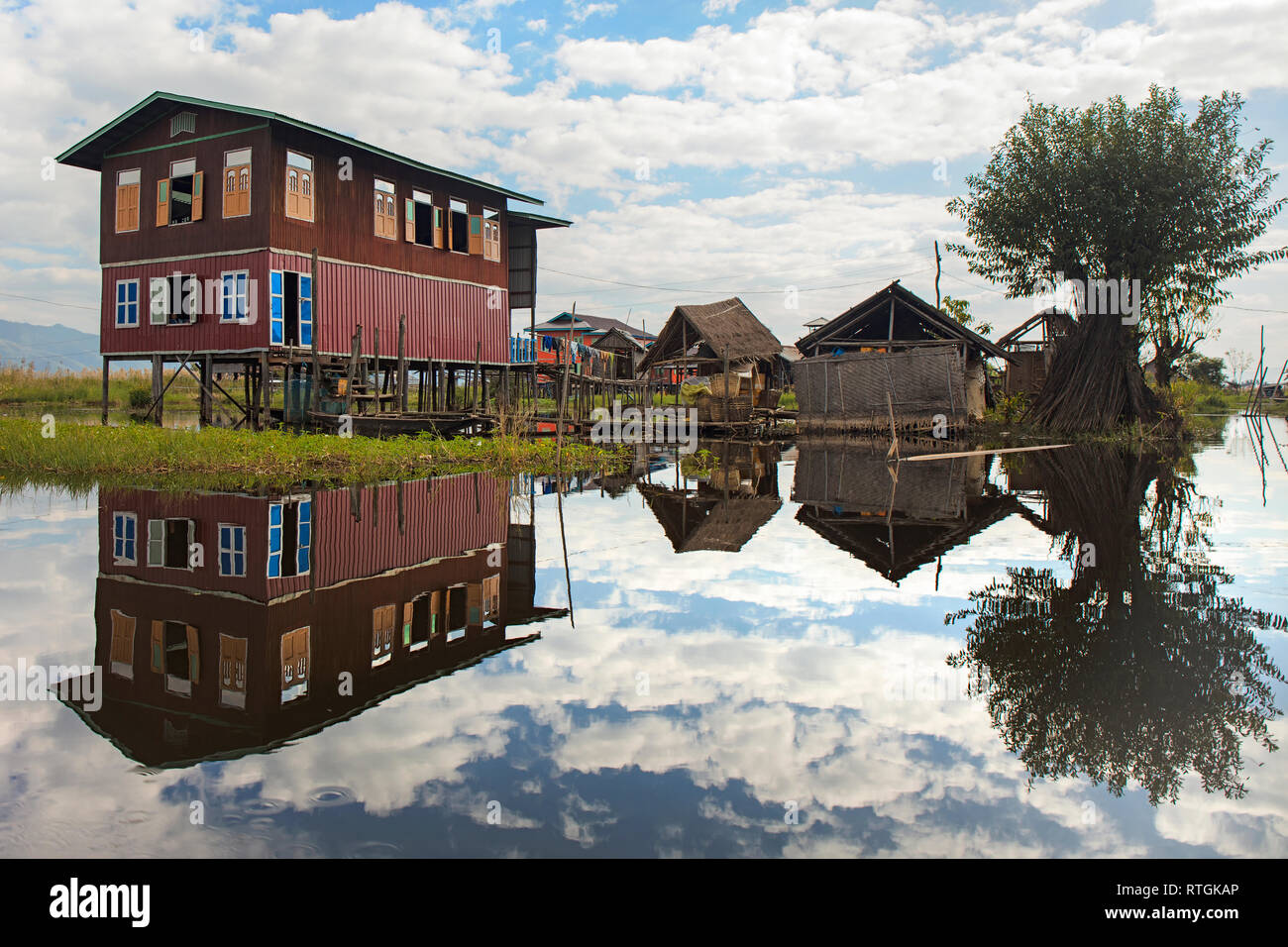 Wooden palafitte on Inle lake, Myanmar (Burma Stock Photo - Alamy