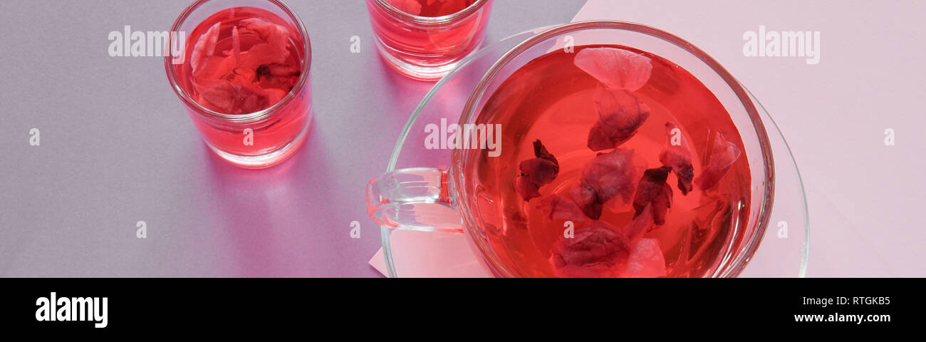 Close up view of rose refreshment drinks Stock Photo - Alamy