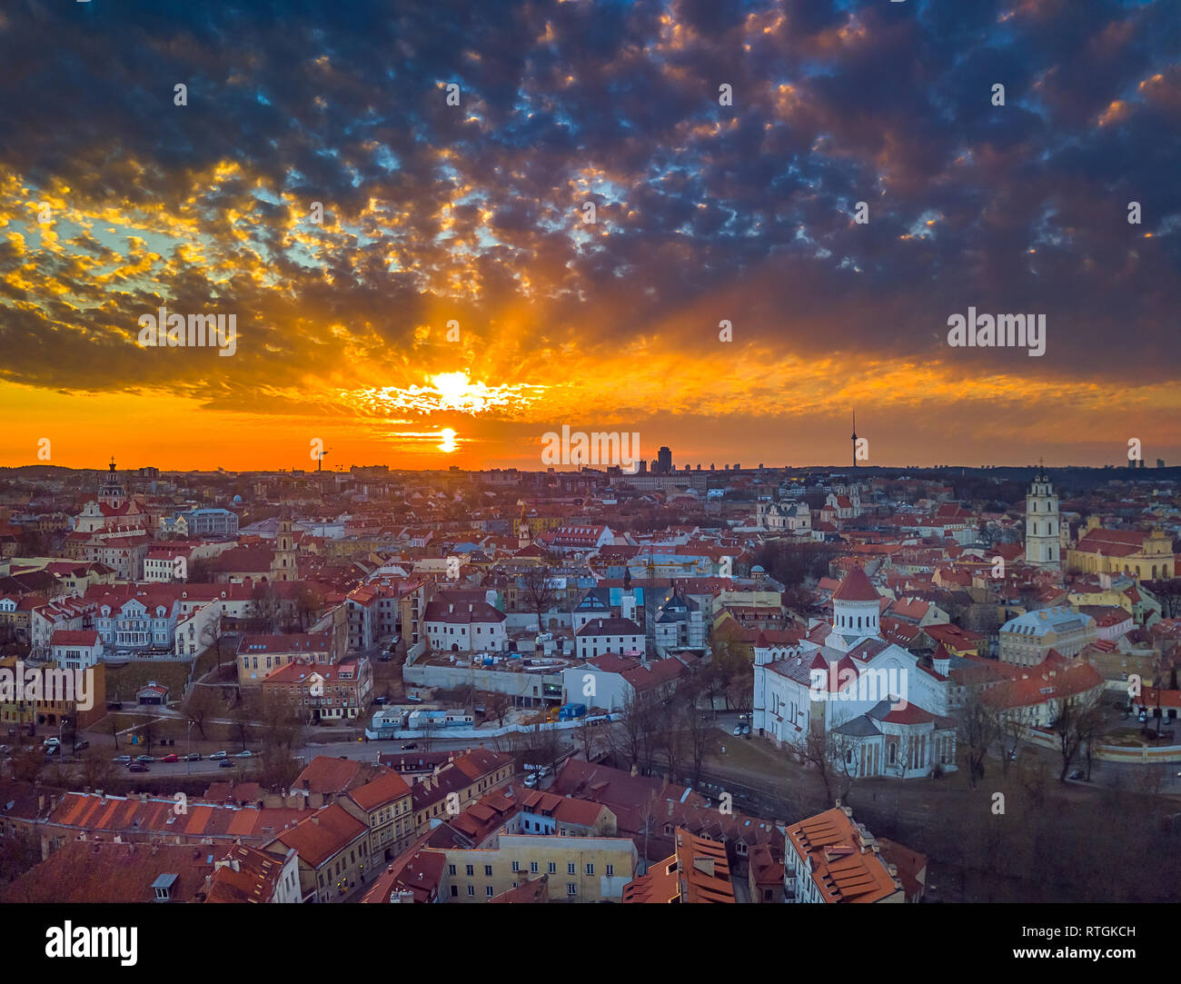 VILNIUS, LITHUANIA - aerial view of Vilnius old city Stock Photo - Alamy