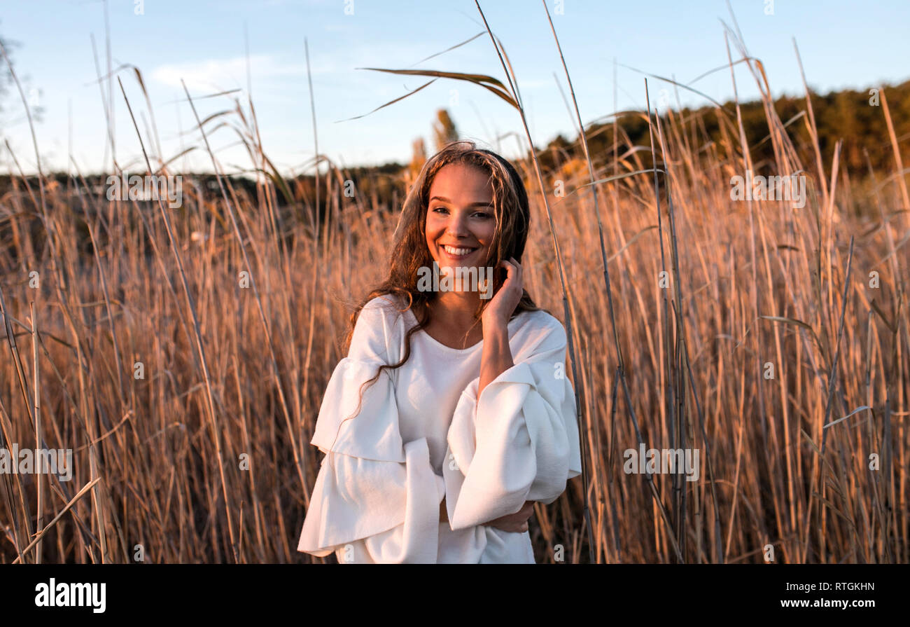 A portrait of a beautiful careless woman Stock Photo - Alamy