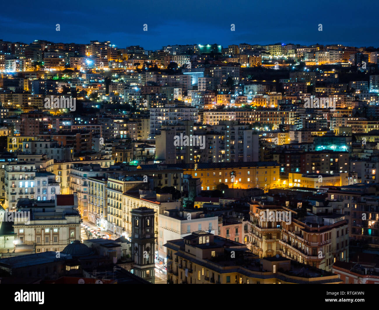 Aerial view of Naples. Italy Stock Photo - Alamy
