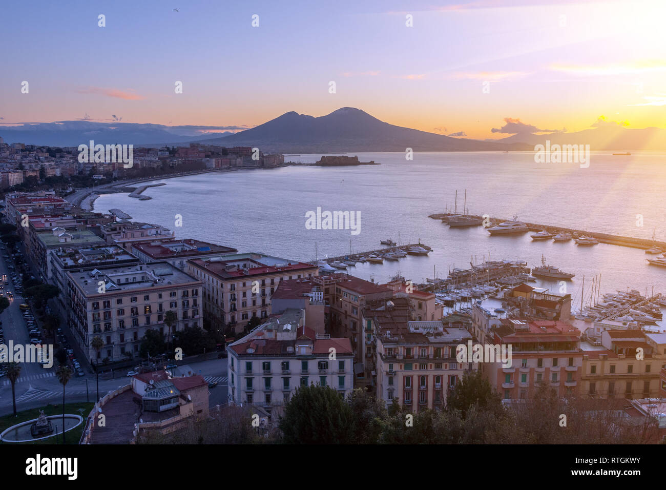 Aerial view of Naples. Italy Stock Photo - Alamy