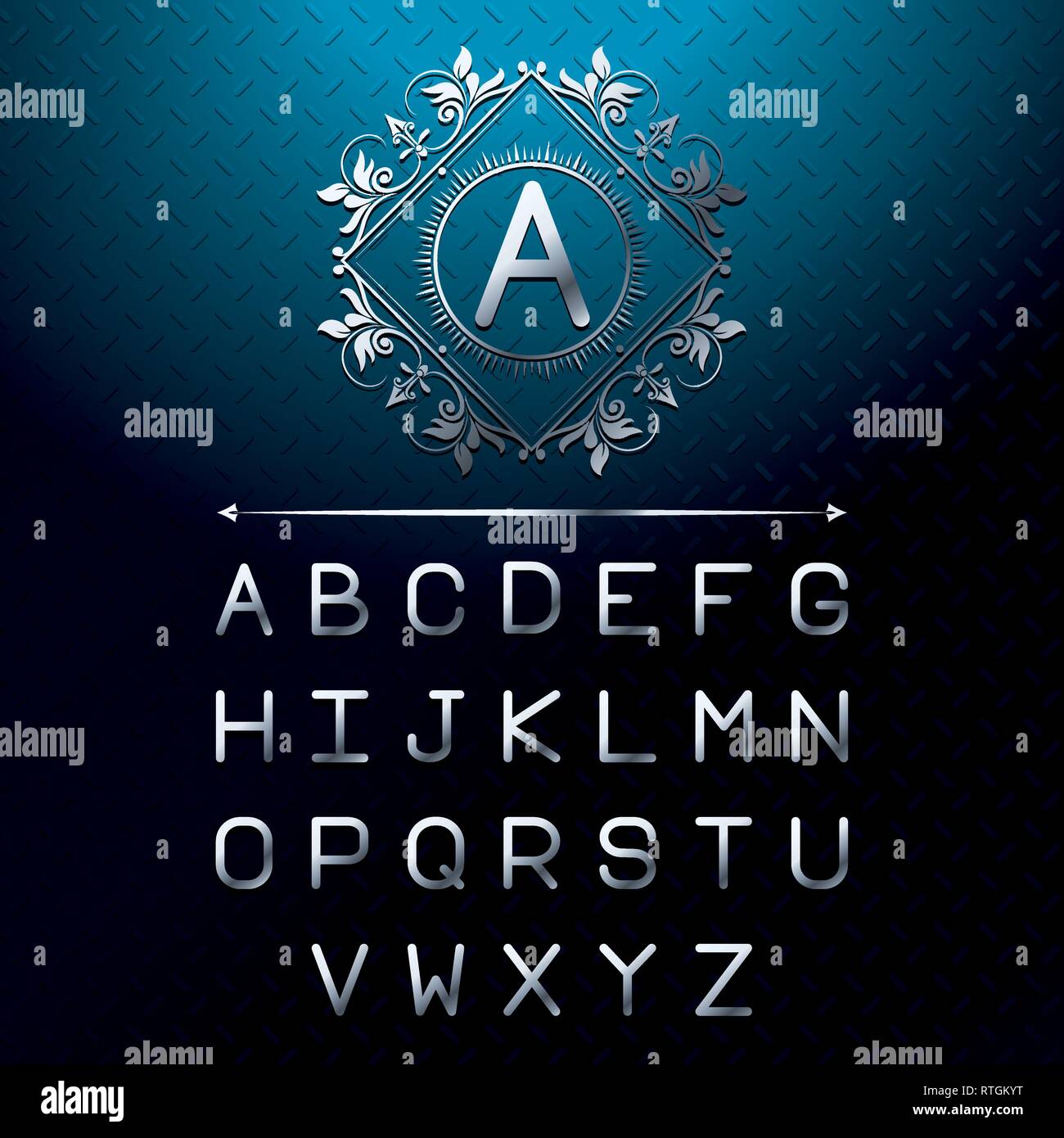 Silver font letters alphabet Stock Vector Image & Art - Alamy