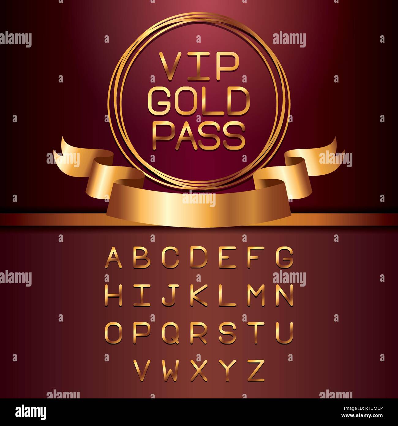 GOLD VIP letters alpahabet Stock Vector Image & Art - Alamy