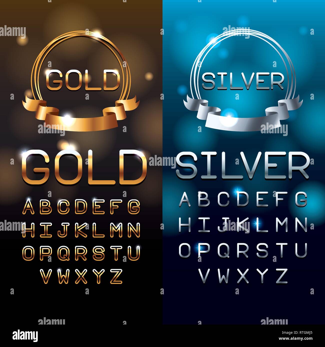Gold and silver letters Stock Vector Image & Art - Alamy