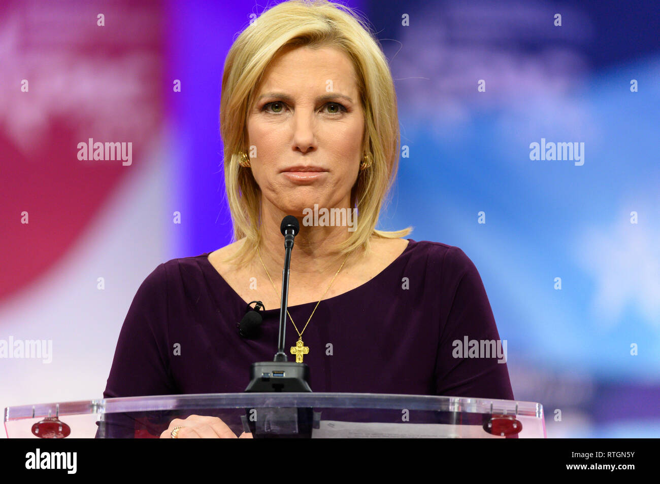 Laura Ingraham, host of The Ingraham Angle on Fox News Channel, seen ...