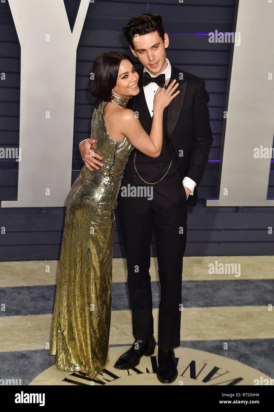 BEVERLY HILLS, CA - FEBRUARY 24: Vanessa Hudgens, Austin Butler attends ...