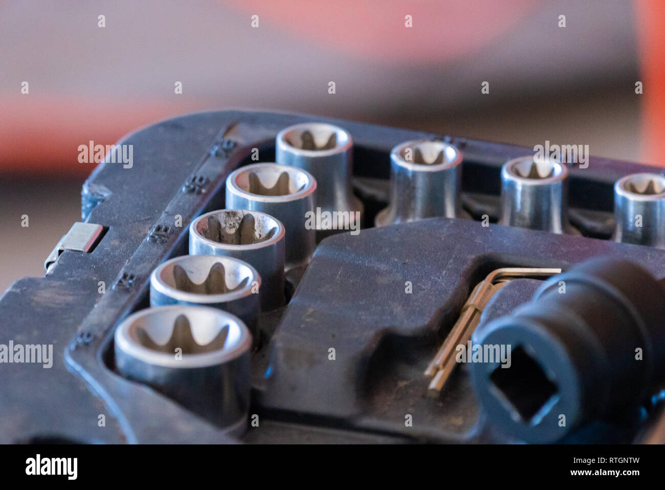 Box with set of tools for car repair, closeup Stock Photo - Alamy