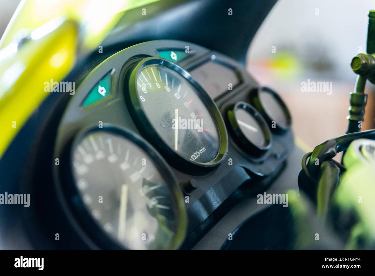 Speedometer and tachometer of a motorcycle. Motobike dashboard Stock ...