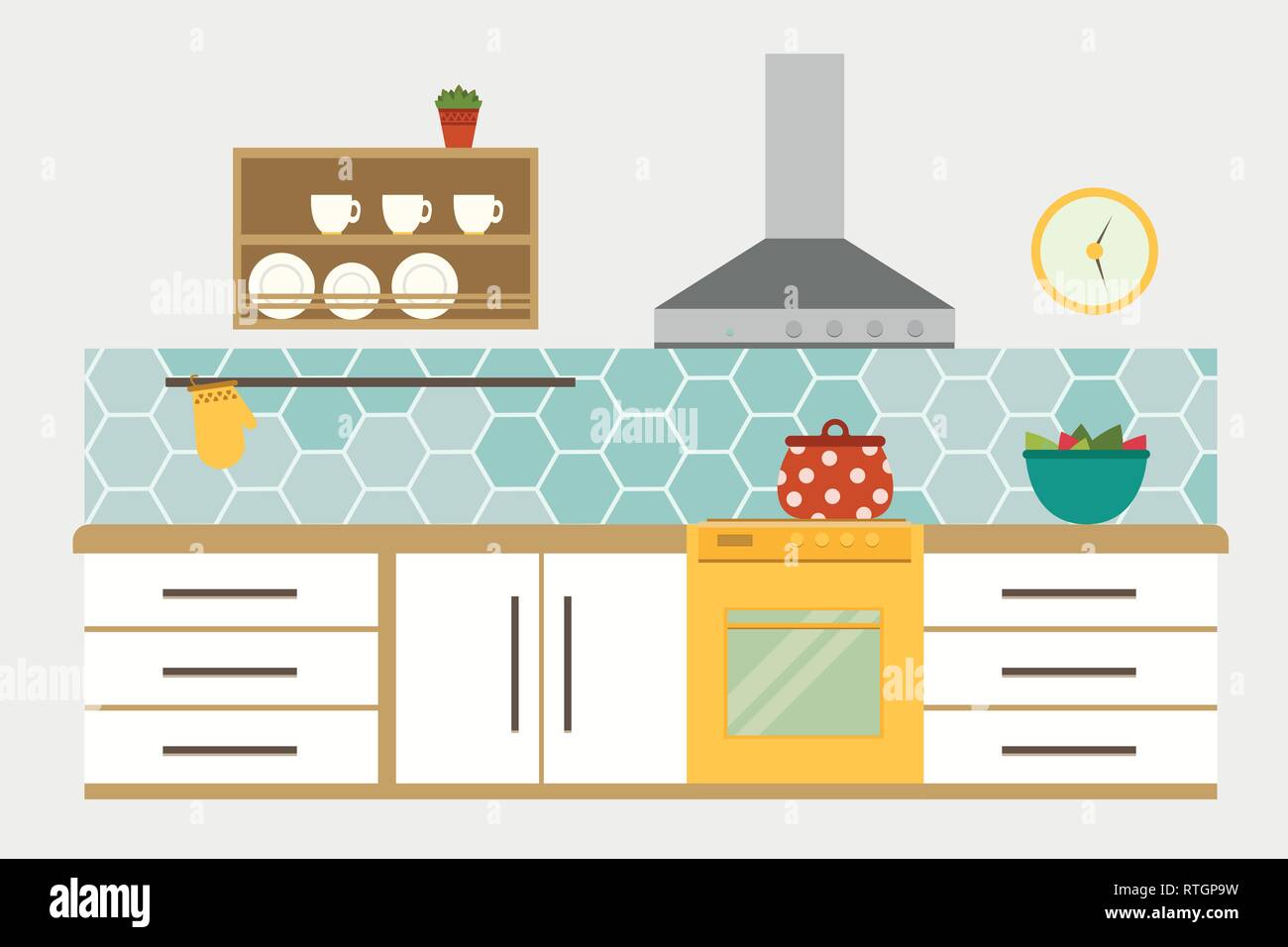 Modern scandinavian home kitchen Stock Vector Images - Alamy