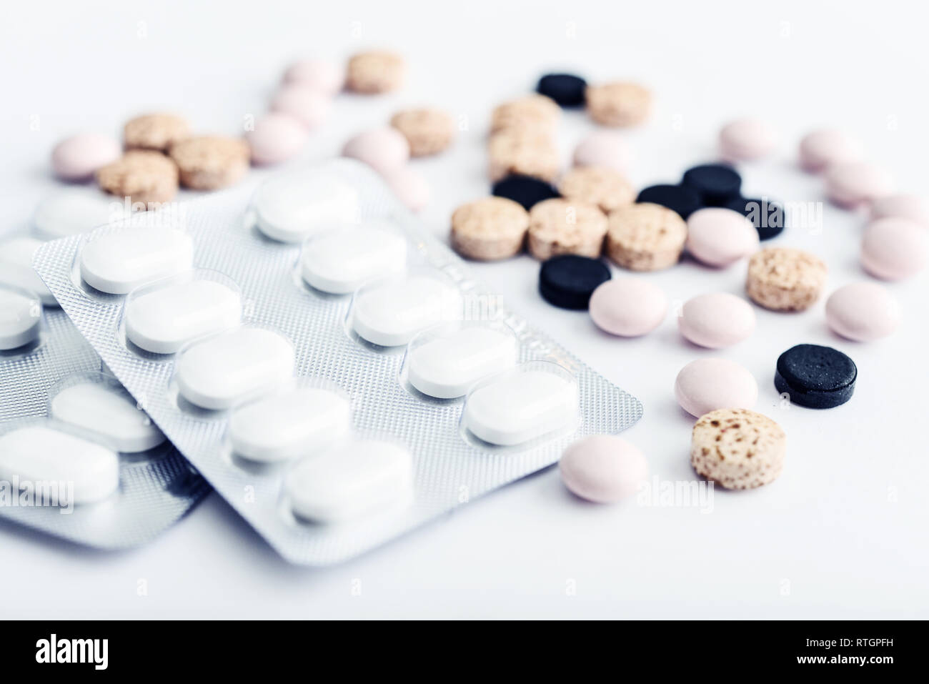 Close up tablets different colors hi-res stock photography and images ...