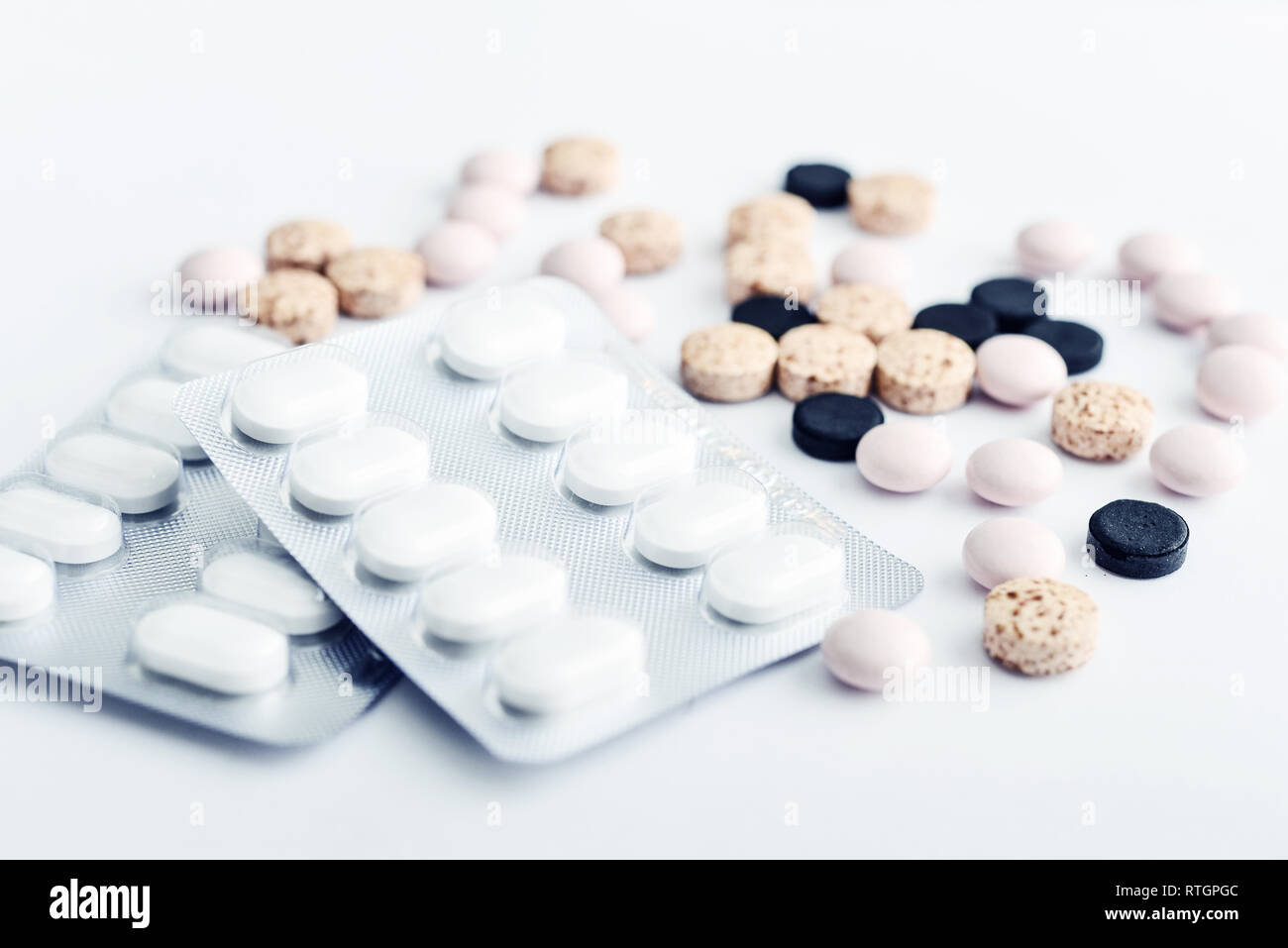 Close up tablets different colors hi-res stock photography and images ...