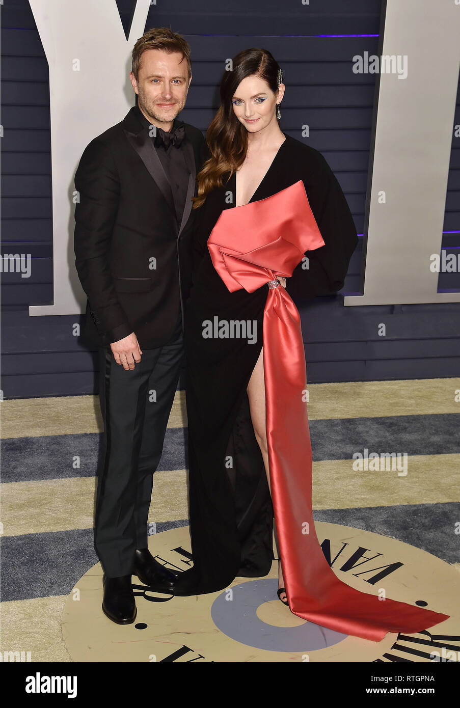 BEVERLY HILLS, CA - FEBRUARY 25: Chris Hardwick (L) and Lydia Hearst ...