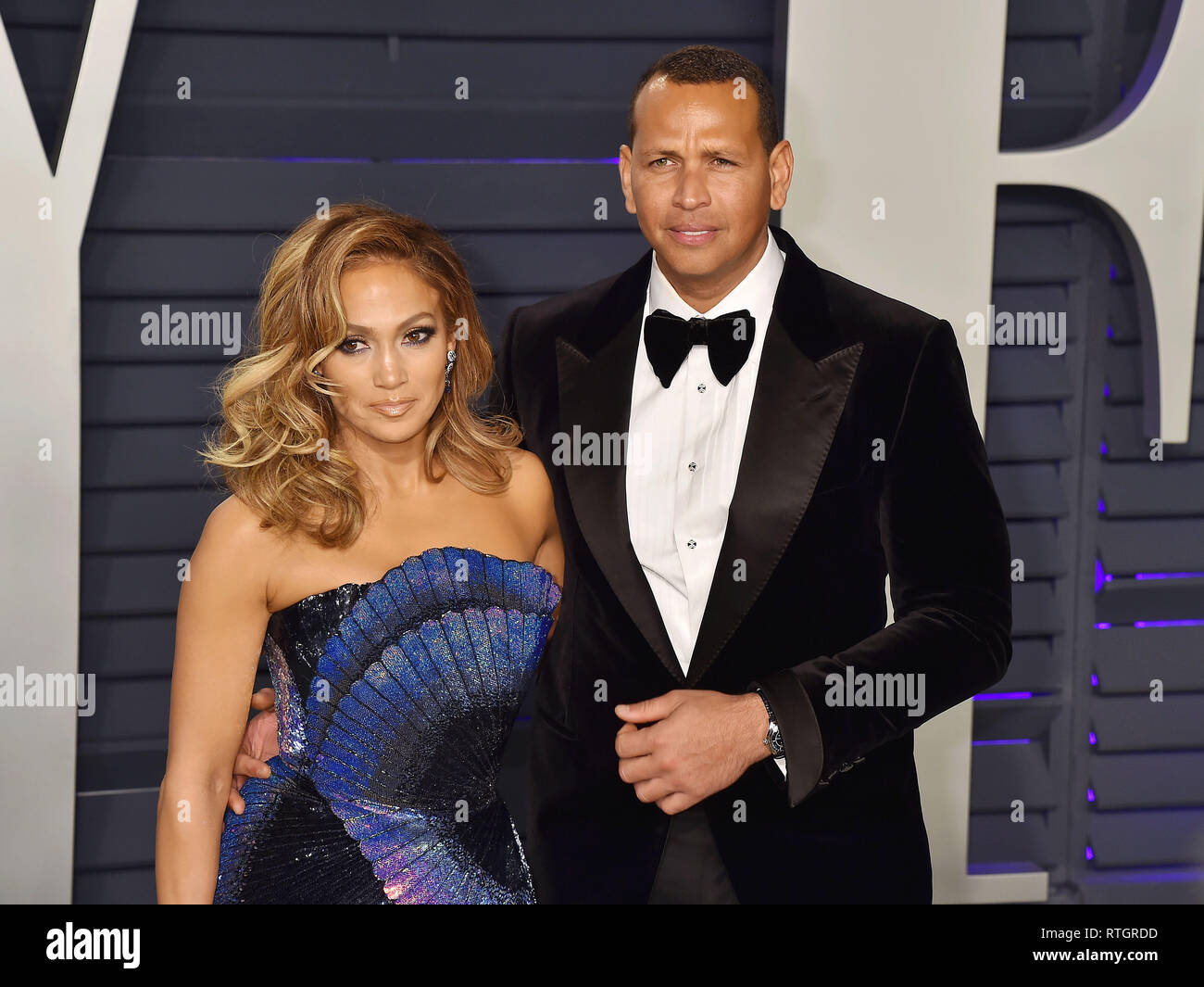 BEVERLY HILLS, CA - FEBRUARY 24: Jennifer Lopez (L) and Alex Rodriguez ...