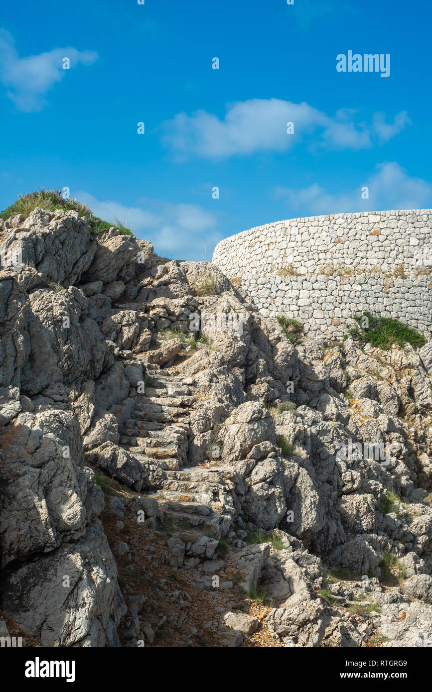 Rocky Steps on a Coastal Path With Bright Blue Sky, Balearic Islands ...