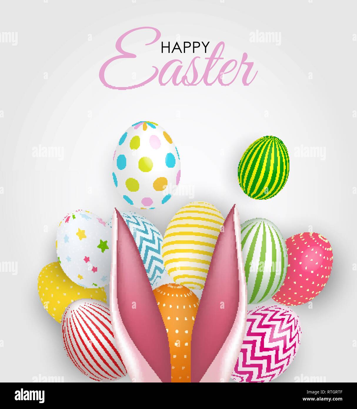 Abstract Happy Easter Template Holiday Background Vector Illustration ...