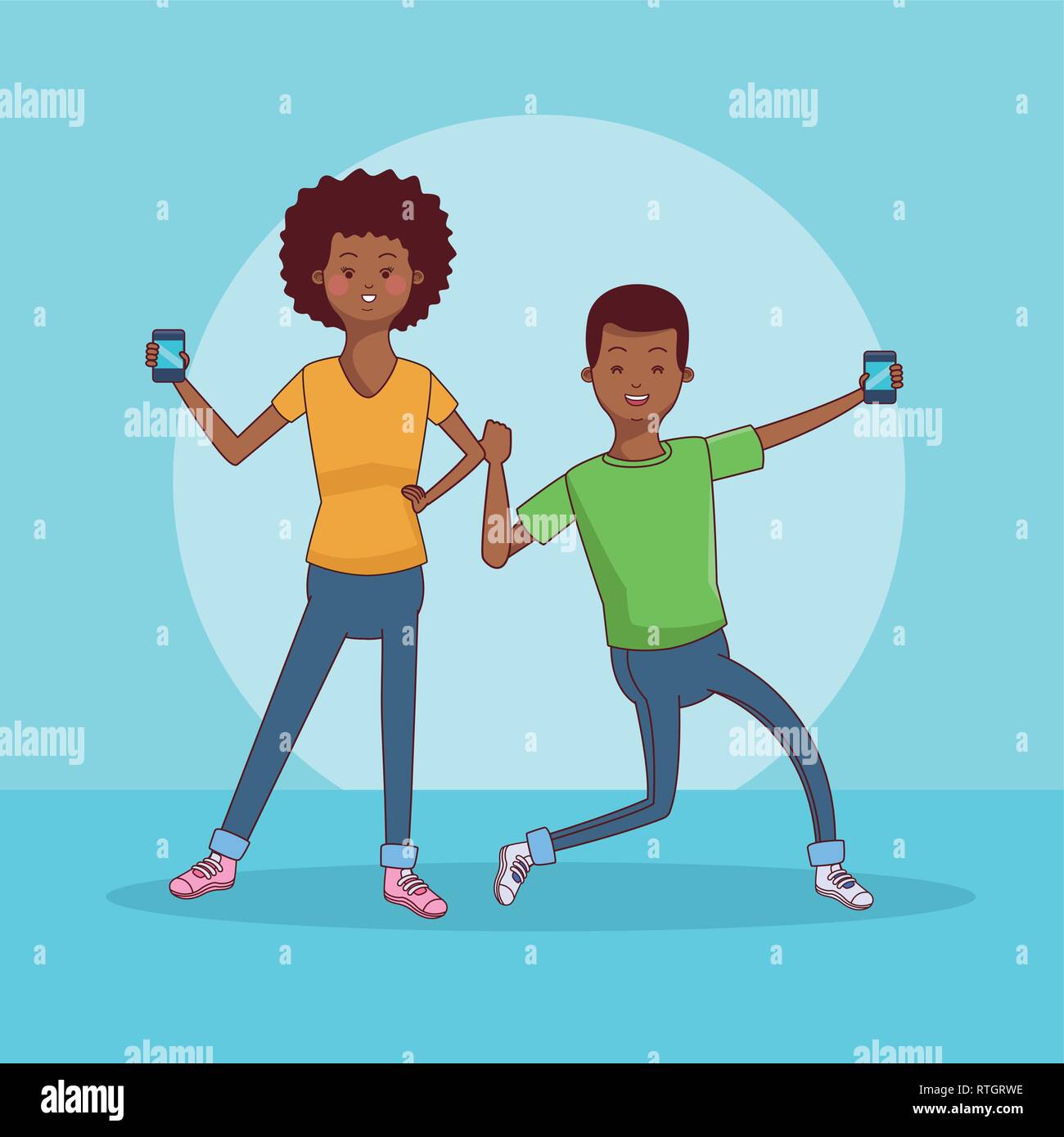 Teen using smartphone Stock Vector Images - Alamy