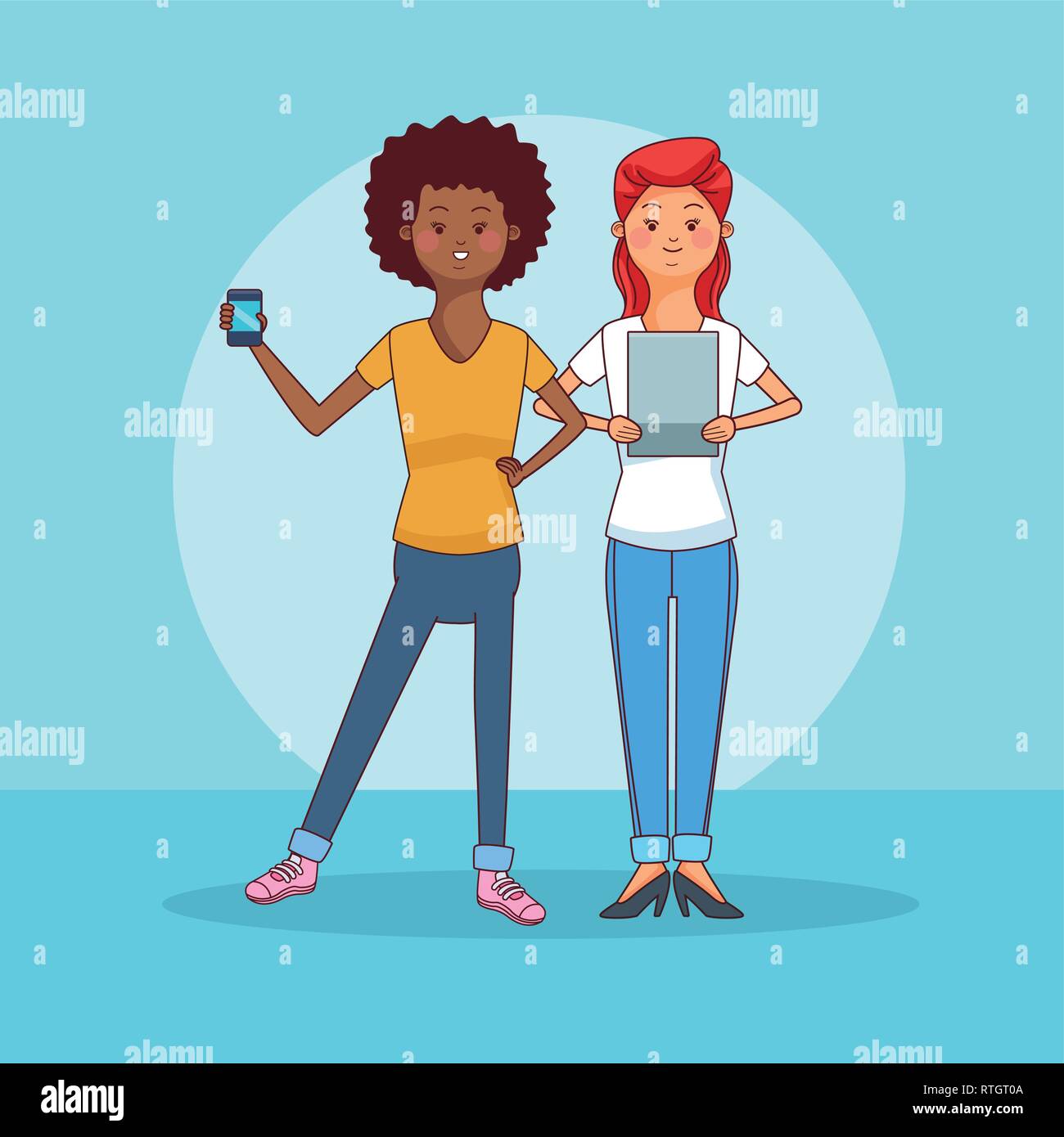 Smartphone woman over Stock Vector Images - Alamy