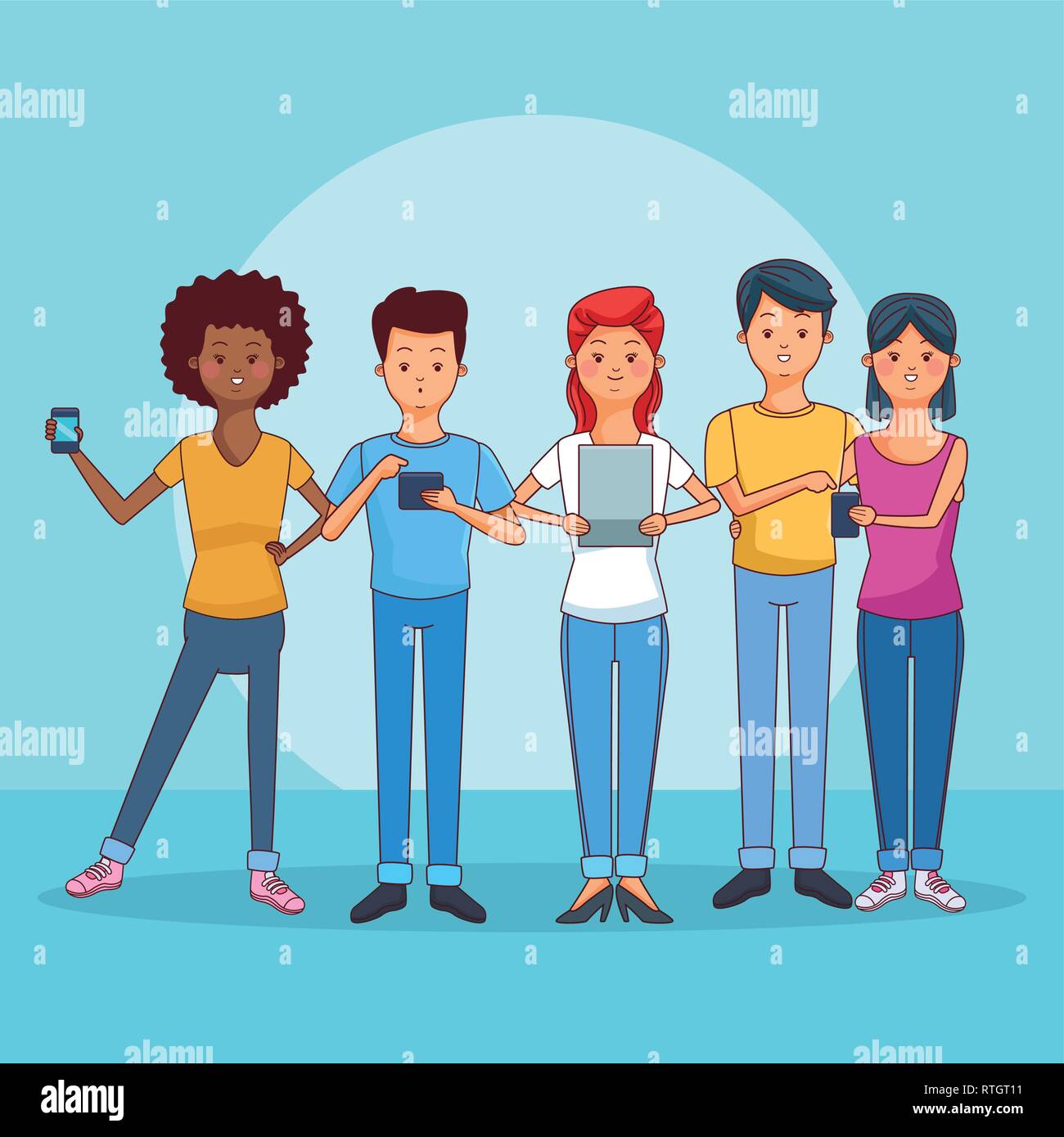 Students tablets school Stock Vector Images - Alamy