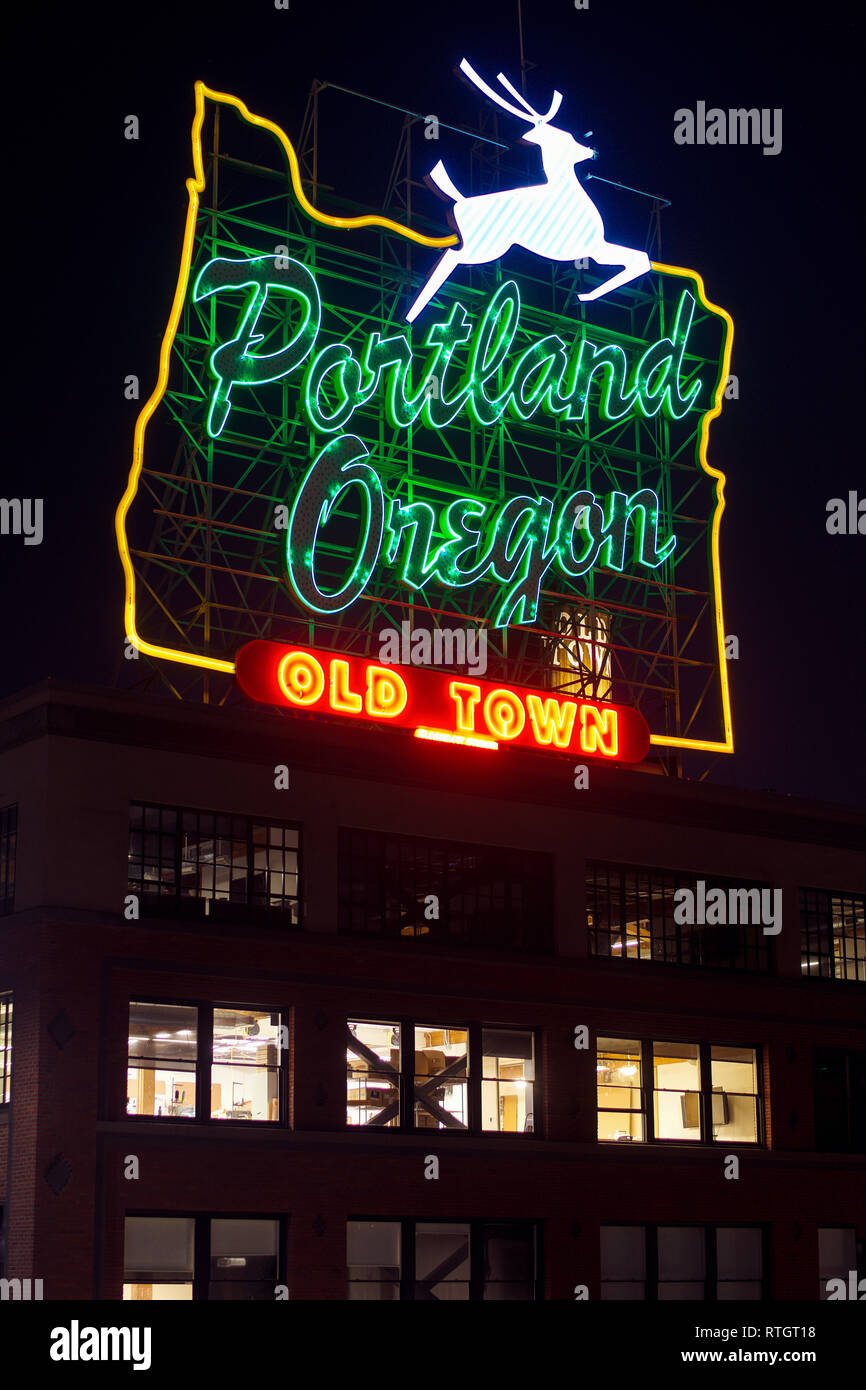 Portland oregon sign hi-res stock photography and images - Alamy
