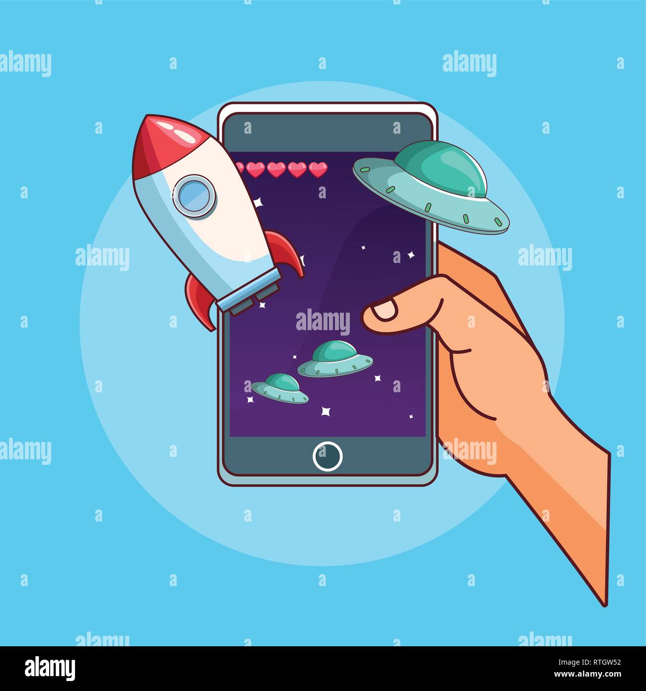 Smartphone games cartoons Stock Vector Image & Art - Alamy